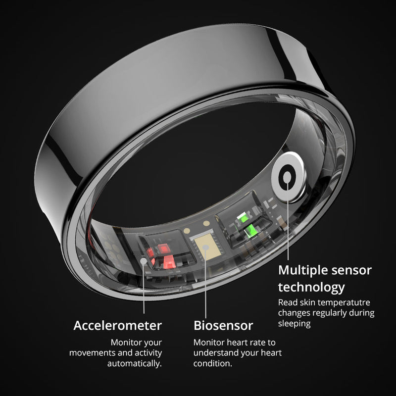 COLMi R09 Smart Ring - Heart Rate, Blood Oxygen Monitoring & Waterproof ...