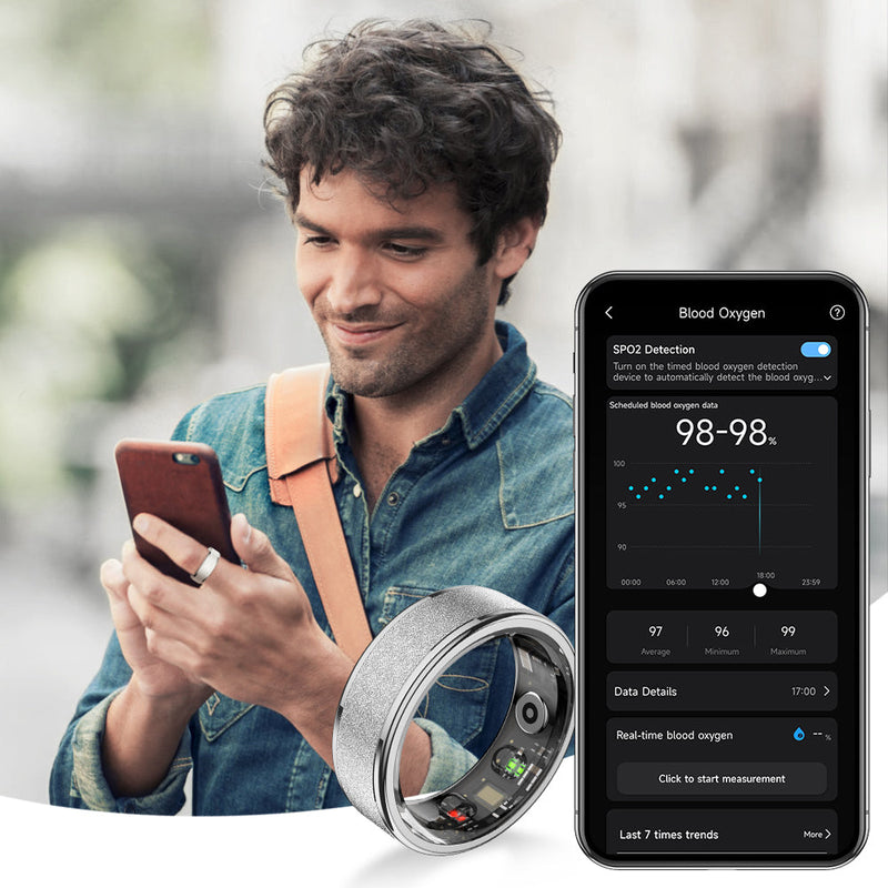 COLMi R10 Smart Ring - Heart Rate, Blood Oxygen Monitoring & Waterproof ...